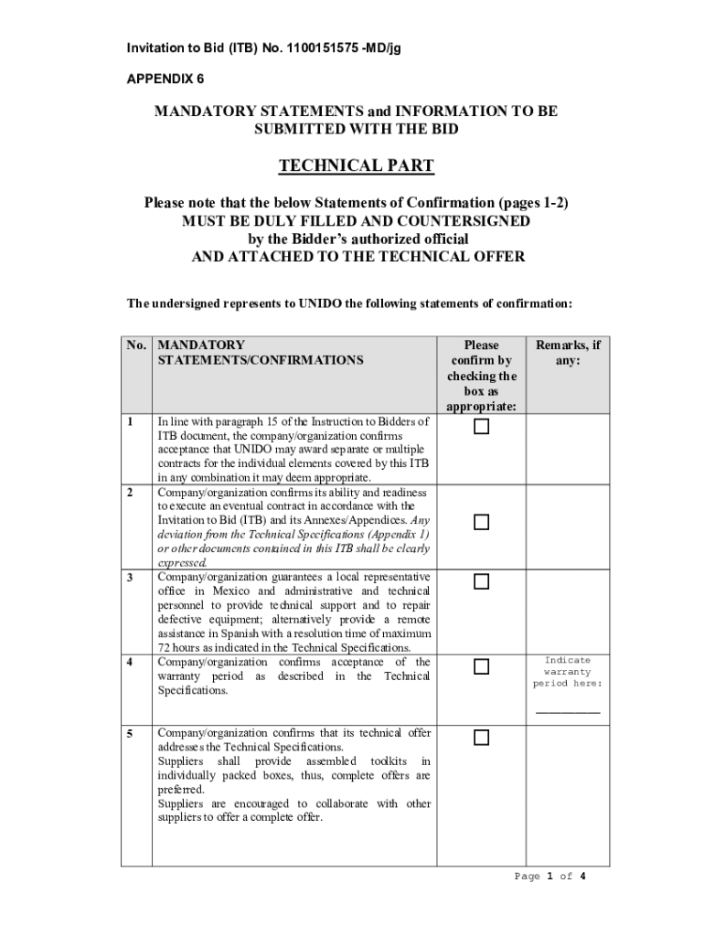 Fillable Online Appendix 6 - Mandatory Statements. ... Fax Email Print ...