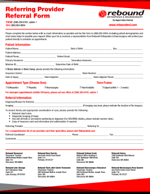 Fillable Online Referring Provider Referral Form Fax Email Print ...