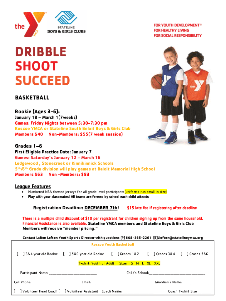 Fillable Online GRC - Basketball Dribble & Shoot Fun Day for ages 7-9 ...