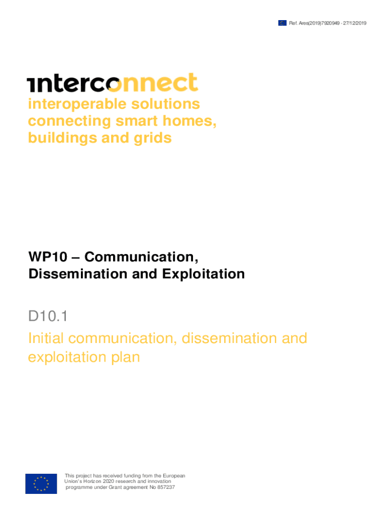 Fillable Online Initial communication, dissemination and exploitation ...