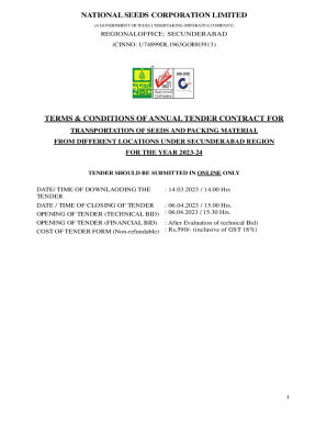 Fillable Online terms & conditions of annual tender contract for Fax ...
