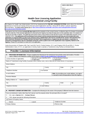 Assisted Living Facility Application, AHCA 3110-1008 Doc Template ...