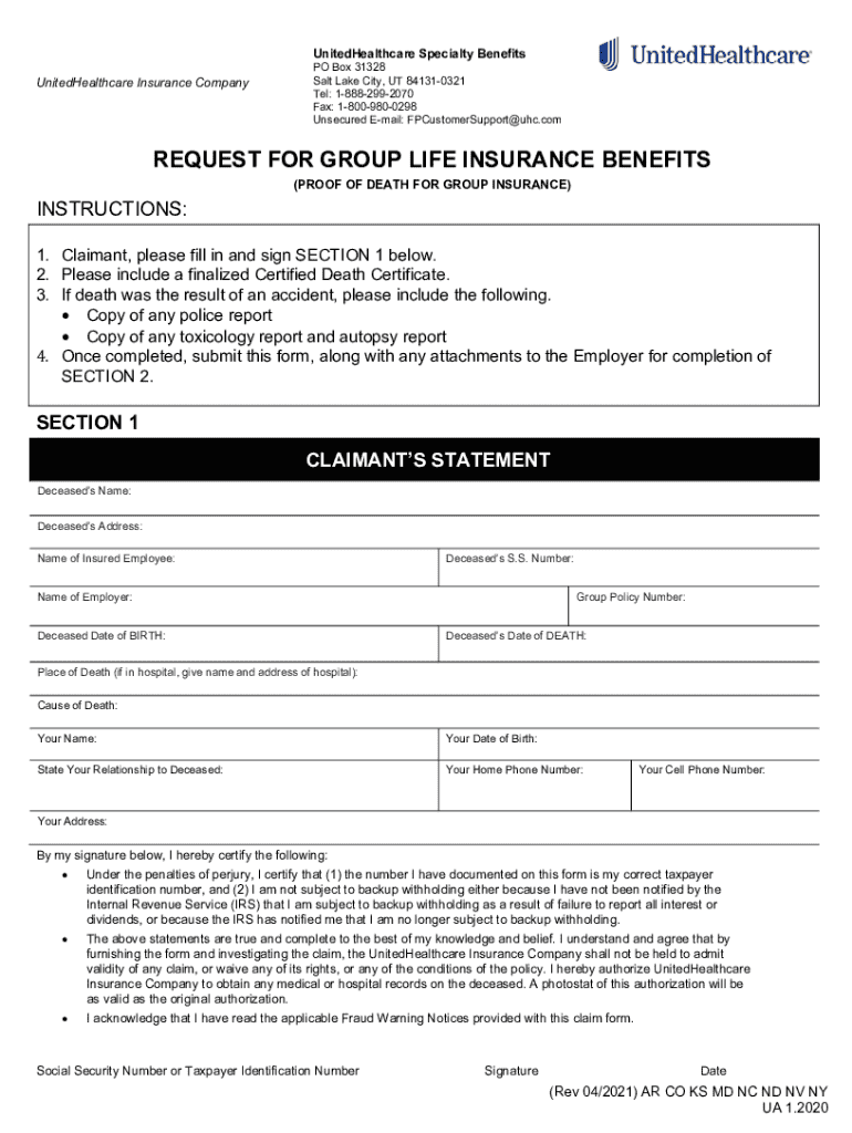 Fillable Online Specialty benefitsEmployer Fax Email Print - pdfFiller