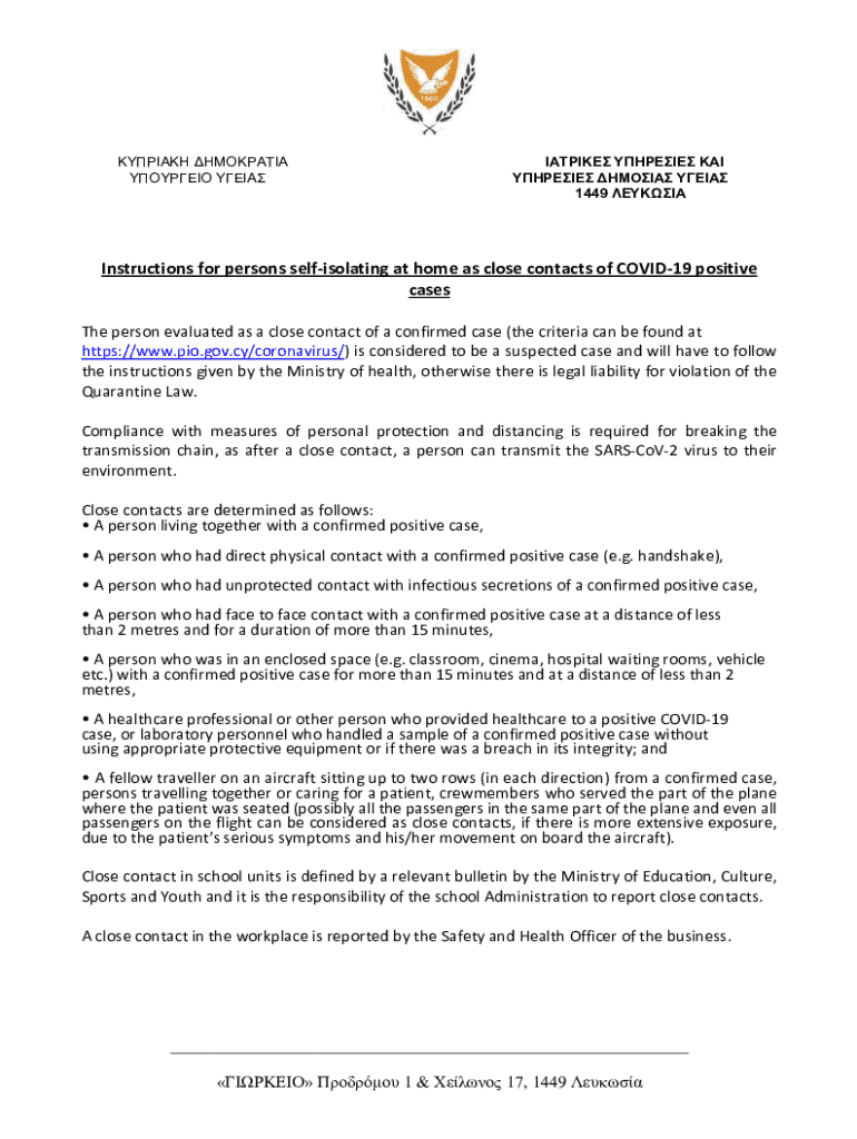 Fillable Online 1 Fact Sheet #8, version 14: Isolation and post ...