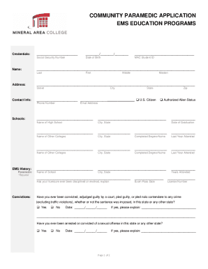 Fillable Online Community Paramedic Application (pdf) Fax Email Print ...