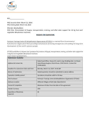 Fillable Online M/s RFQ Issuance date: March 12, 2024 RFQ Closing date Fax Email Print - pdfFiller