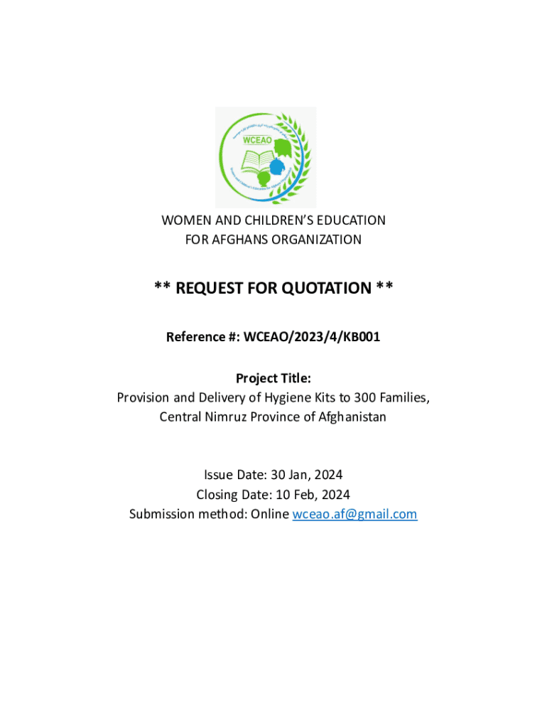 Fillable Online ** REQUEST FOR QUOTATION ** Fax Email Print - pdfFiller