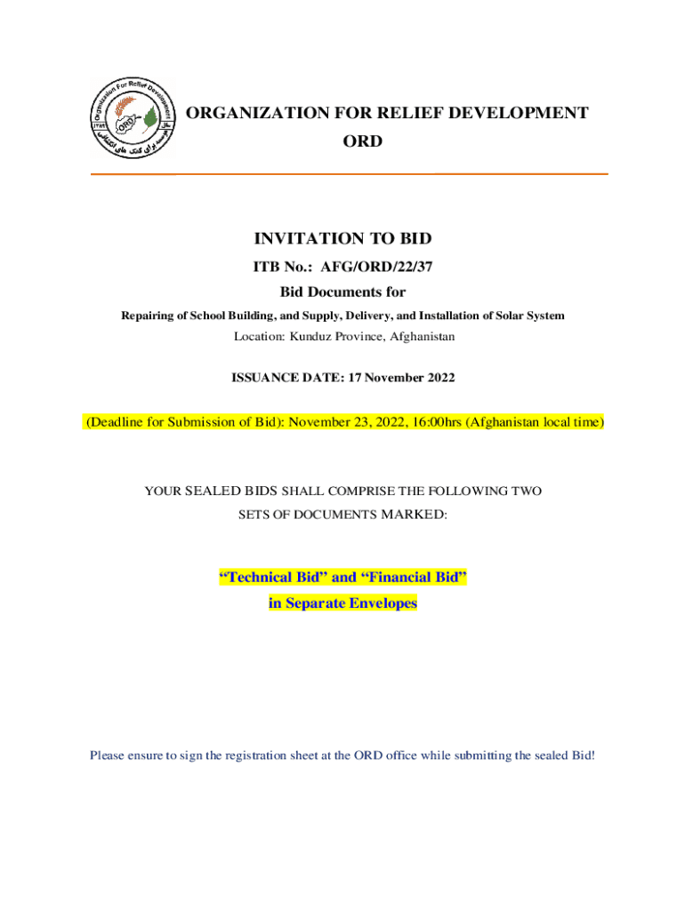 Fillable Online 1- ITB documents for Repairing of School Building Fax ...