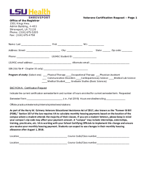 Fillable Online Registrar's Office VA Benefits Information Sheet Fax ...