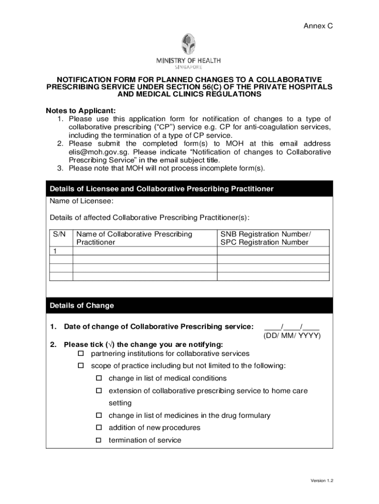 Fillable Online annex-c---notification-form-for-planned-changes.pdf Fax ...