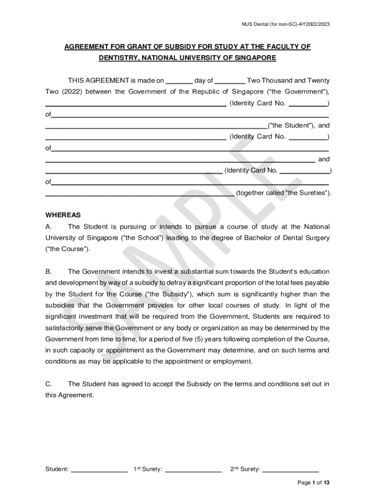 Fillable Online Two (2022) between the Government of the Republic of Singapore (the Government ...