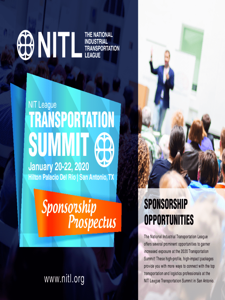 Fillable Online Sponsorship Prospectus :: NITL.orgThe Shippers' Voice ...