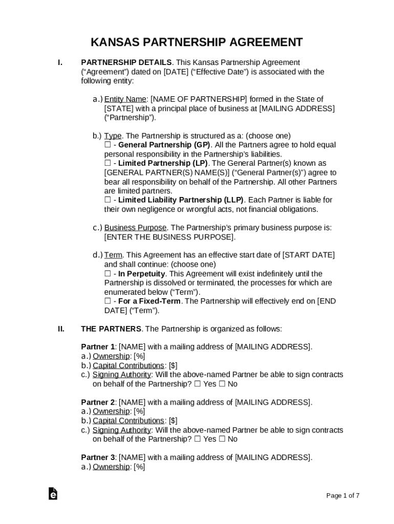 Kansas Multi-Member LLC Operating Agreement Template ... Doc Template ...