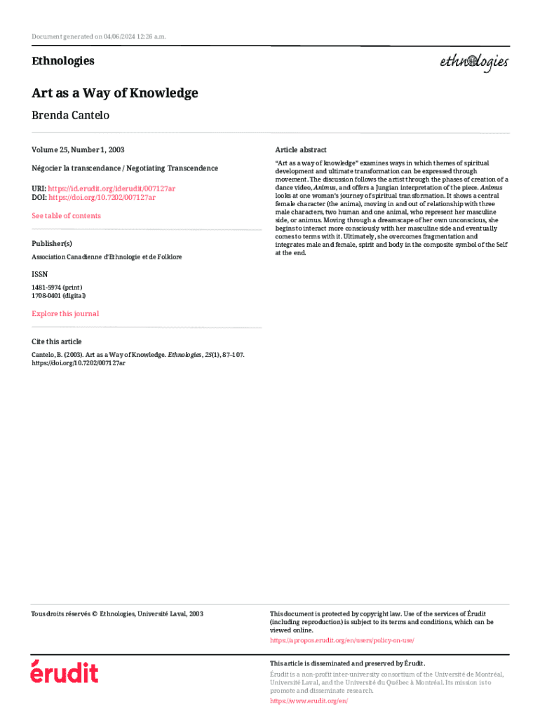 Fillable Online Art as a Way of Knowledge Fax Email Print - pdfFiller