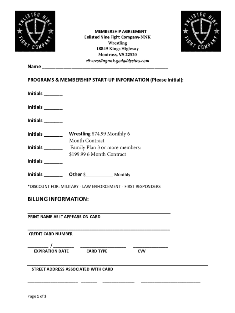 Fillable Online Enlisted Nine Fight Company-NNK Fax Email Print - pdfFiller