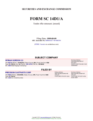 Fillable Online WYMAN GORDON CO (Form: SC 14D1/A, Filing Date Fax Email ...