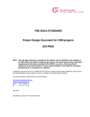 CDM Project Design Document and methodology s Doc Template | pdfFiller