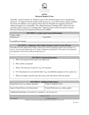 Fillable Online Ad Hoc Research Request Form Fax Email Print - pdfFiller
