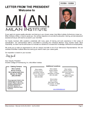 Fillable Online Milan Institute Merced Catalog Fax Email Print - pdfFiller