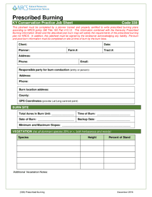 Fillable Online Prescribed Burning Job Sheet Fax Email Print - pdfFiller