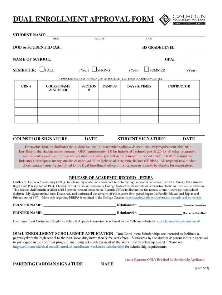 Fillable Online Online Dual Credit Registration Form Fax Email Print - pdfFiller