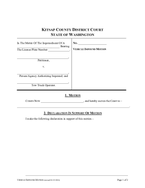 Fillable Online Vehicle Impound Motion Fax Email Print - pdfFiller