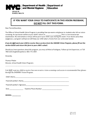 Fillable Online Child Vision Screening Parent Notification Form-A (PNF ...