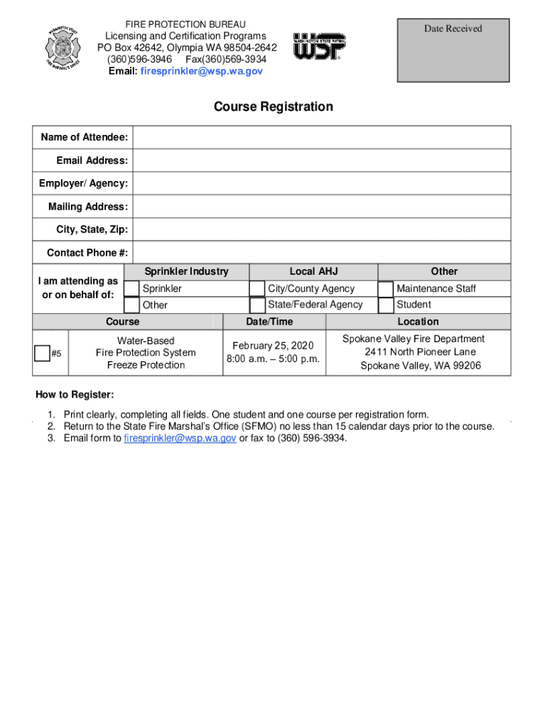 Fillable Online FIRE PROTECTION BUREAU Licensing and Certification ... Fax Email Print - pdfFiller