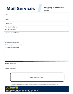 Fillable Online Outgoing Mail Request Form.pub Fax Email Print - pdfFiller