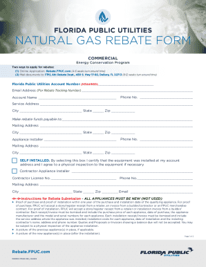Fillable Online Residential Natural Gas Rebate Form Fax Email Print ...