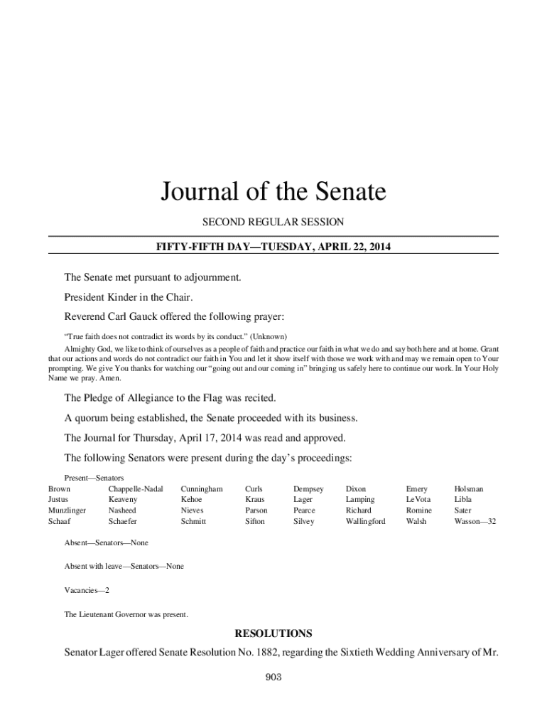 Fillable Online SENATE JOINT RESOLUTION NO. 55 Fax Email Print - pdfFiller