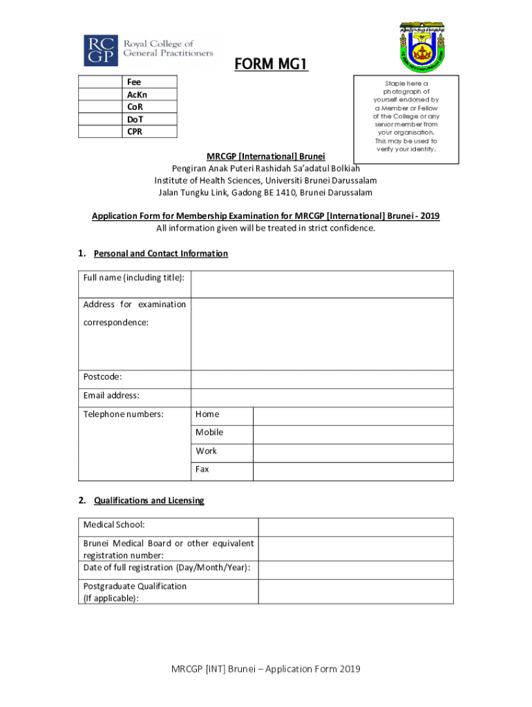 Fillable Online FORM MG2 - UBD PAPRSB Institute of Health Sciences Fax ...