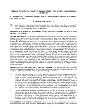 THIS RELEASE AND WAIVER AGREEMENT ... Doc Template | pdfFiller