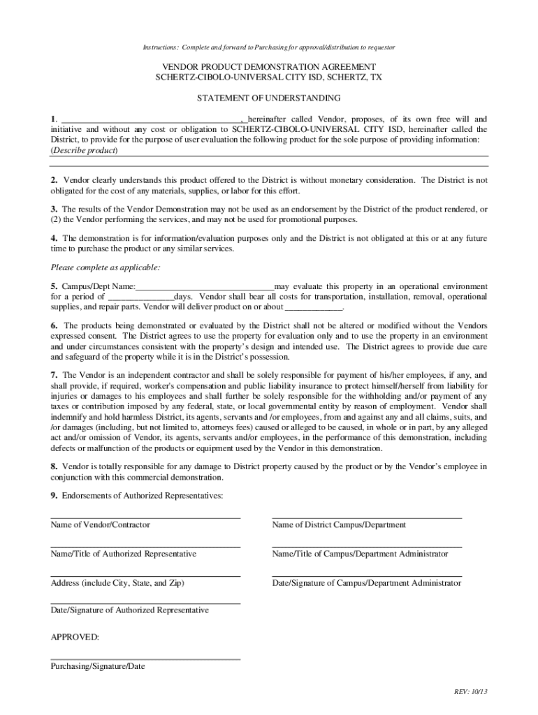 Fillable Online SERVICES DEMONSTRATION AGREEMENT Fax Email Print ...