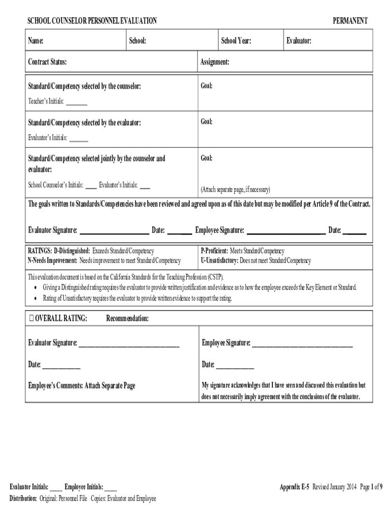 Fillable Online Michigan School Counselor Performance Evaluation Tool ...