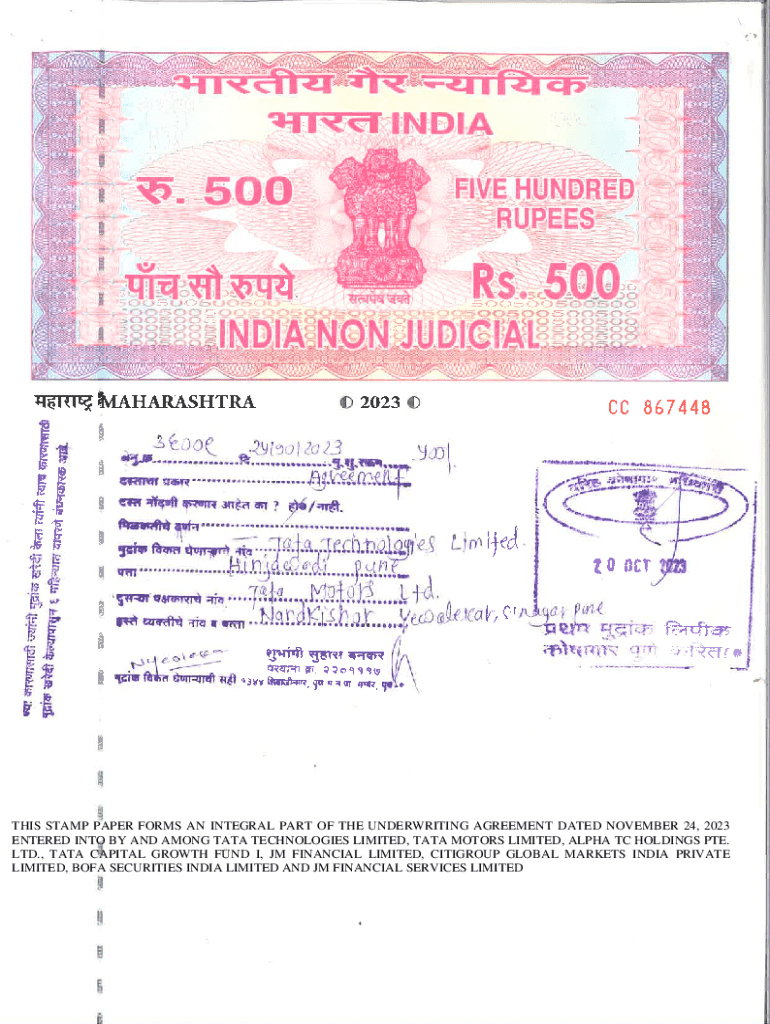 Fillable Online this stamp paper forms an integral part of the letter ...