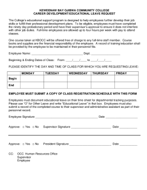 Fillable Online Educational Leave Request Fax Email Print - pdfFiller