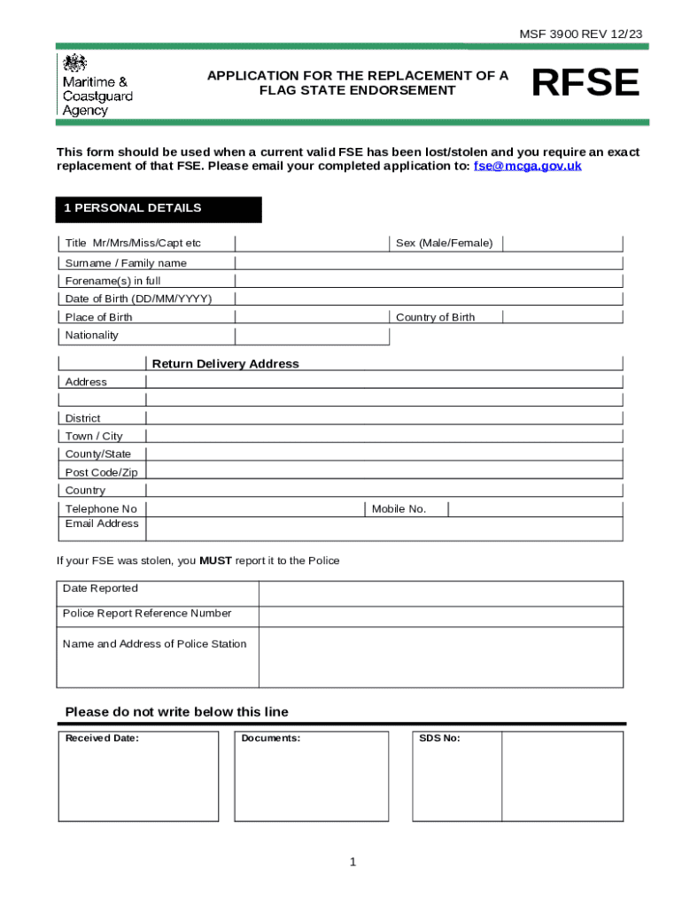 : How to apply for a replacement Flag State Endorsement ... Doc ...