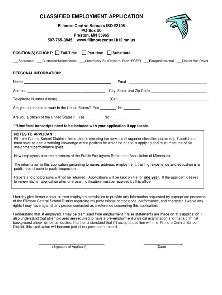 Fillable Online District Information Business Office - Fillmore Central Schools Fax Email Print ...