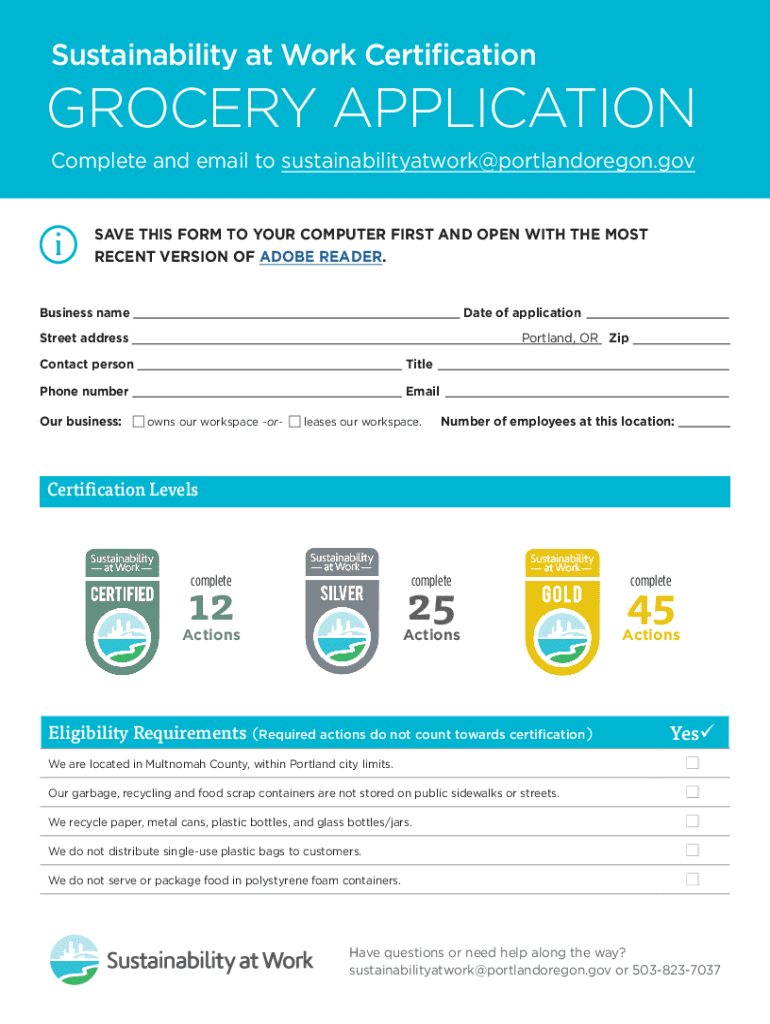 Fillable Online GROCERY APPLICATION Fax Email Print - pdfFiller
