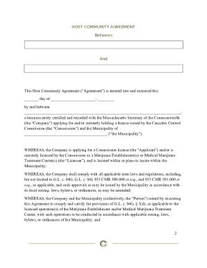 Fillable Online Model Host Community Agreement Template Fax Email Print ...