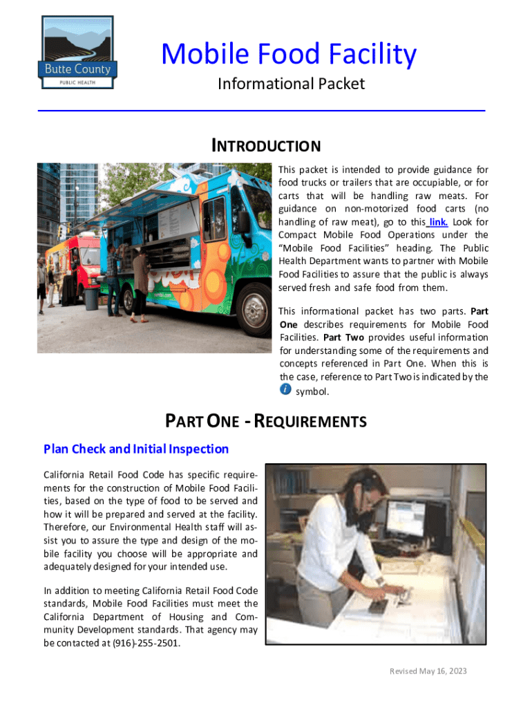 Fillable Online plan review application packet for mobile food ...