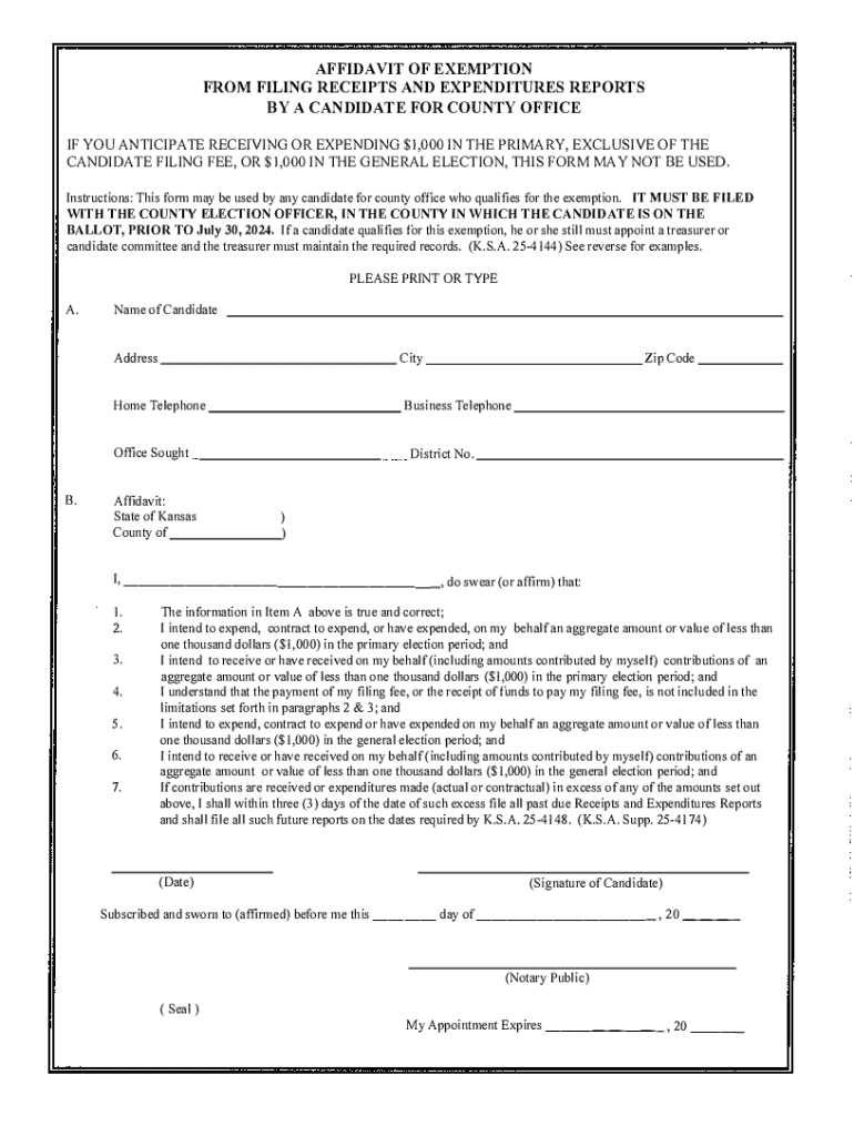 Fillable Online packet information - candidate's declaration of intention Fax Email Print ...