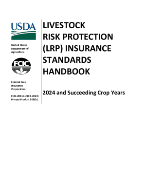 Fillable Online Livestock Risk Protection Handbook. Livestock Risk ...