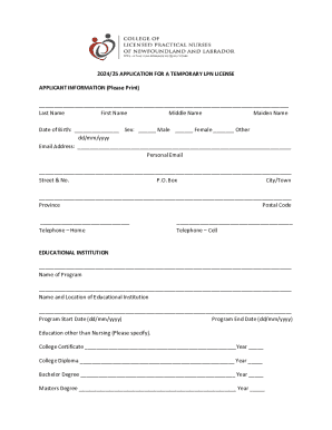 Fillable Online spep application for a temporary lpn license 23/24 Fax ...