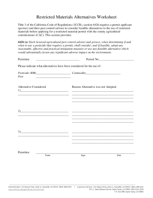 Fillable Online Alternatives Worksheet Applicant Information ...