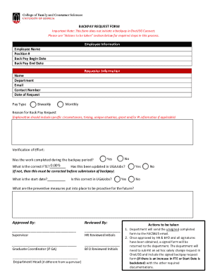 Fillable Online BACKPAY & OFF CYCLE REQUEST FORM Fax Email Print ...