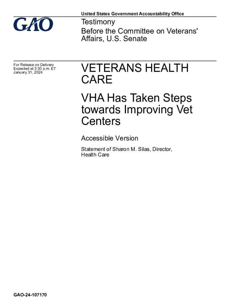 Fillable Online VHA Has Taken Steps towards Improving Vet Centers Fax ...