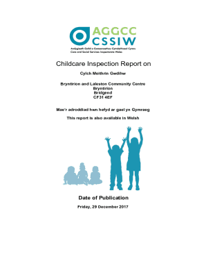 Fillable Online Childcare Inspection Report on - PDF Free Download Fax ...