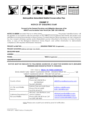 Fillable Online MBHCP GROUND-DISTURBANCE COMPLIANCE FORM Fax Email ...